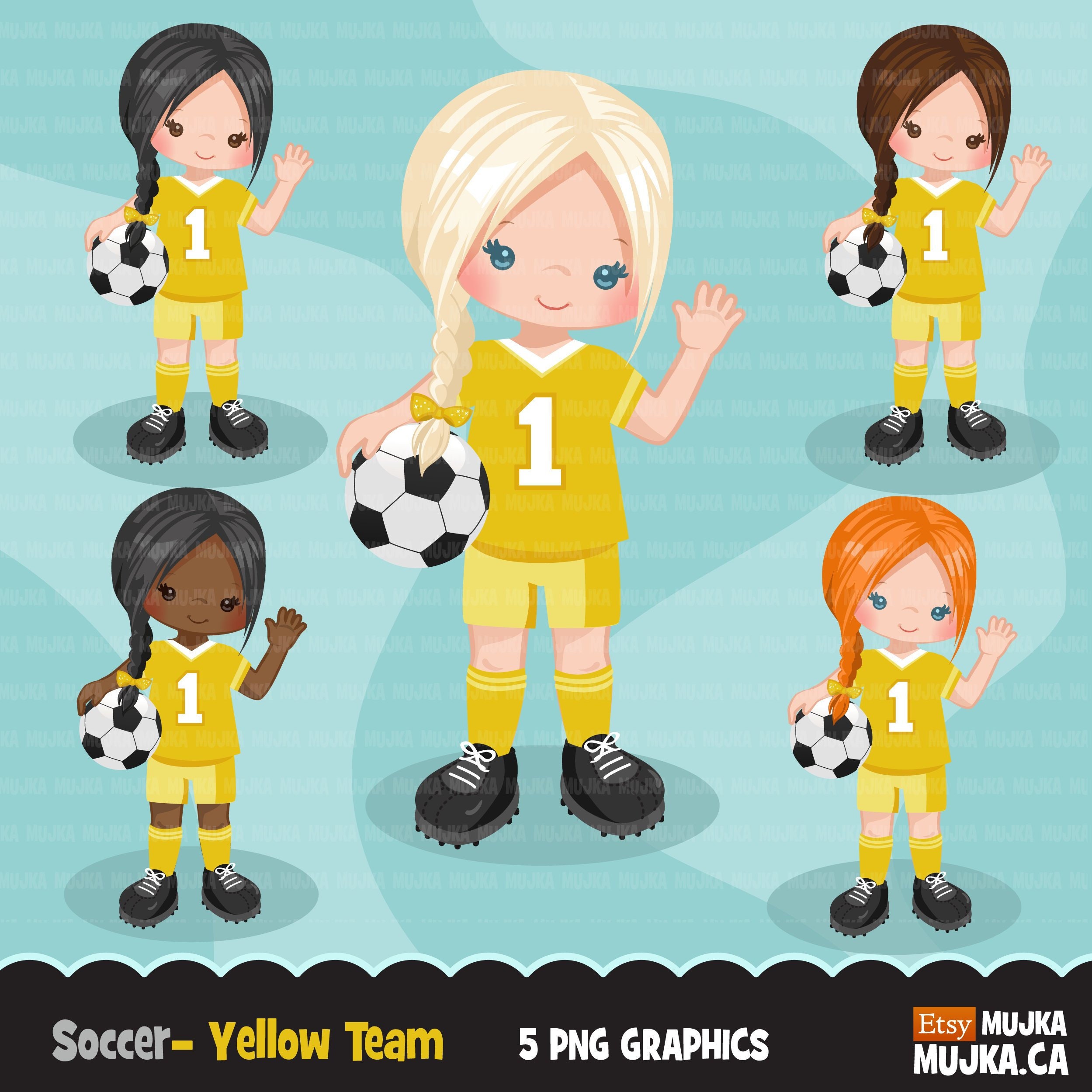 Kids Playing Soccer Clipart