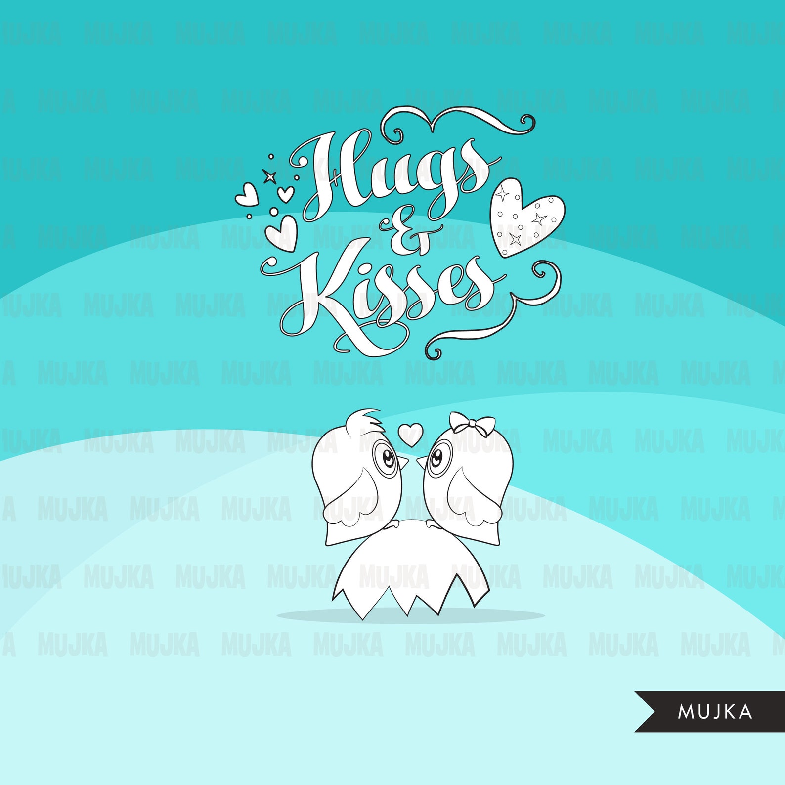 Valentine's Day Digital Stamps. Valentine Animals Kittens | Etsy