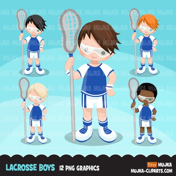 Lacrosse Clipart graphics, boys lacrosse player characters, stickers ...
