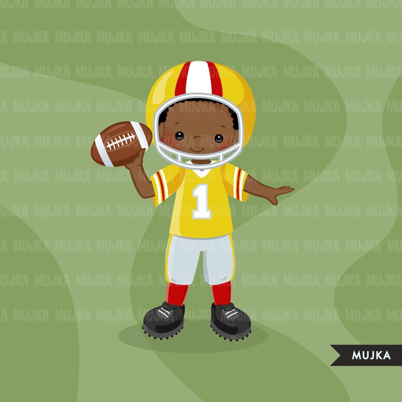 Football Clipart. Sport Graphics, Boys American Player Characters ...
