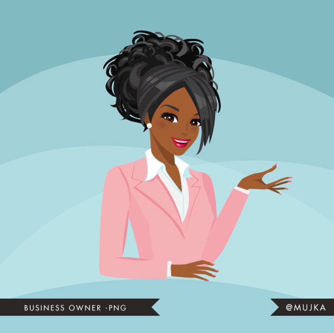 Black Business Owner, Shop Owner Avatar Design. Afro Character Graphics ...
