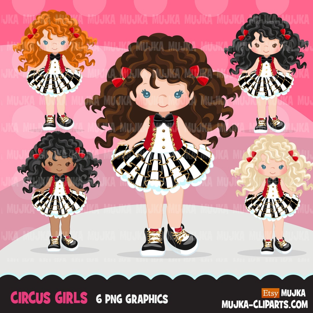 Circus Clipart, Glitter Tutu Girl Fashion Graphics, Big Top, Carnival ...