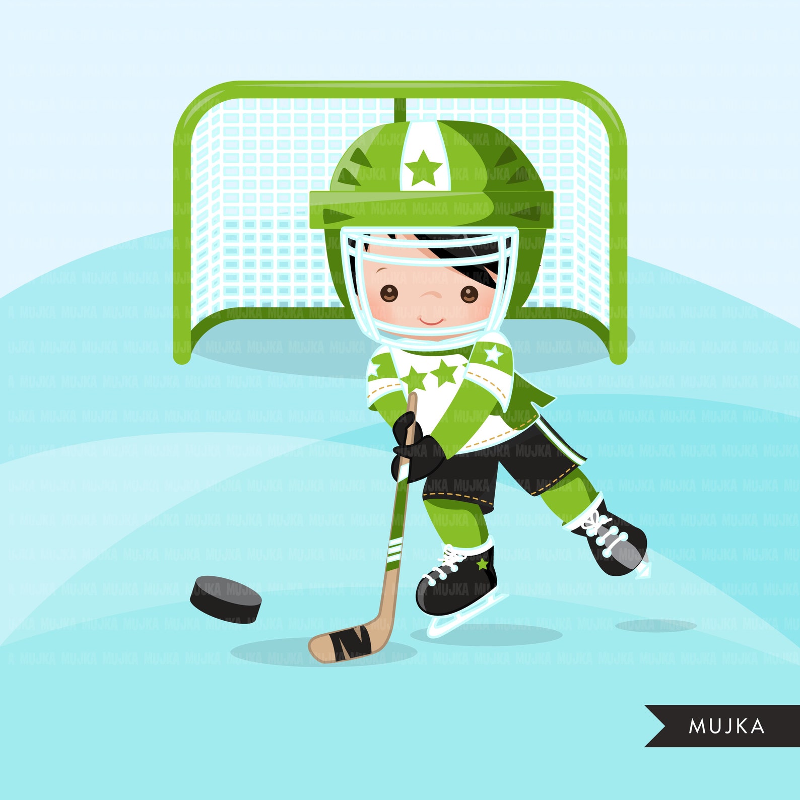 Hockey Clipart. Sport Graphics Boys Hockey Player Character - Etsy