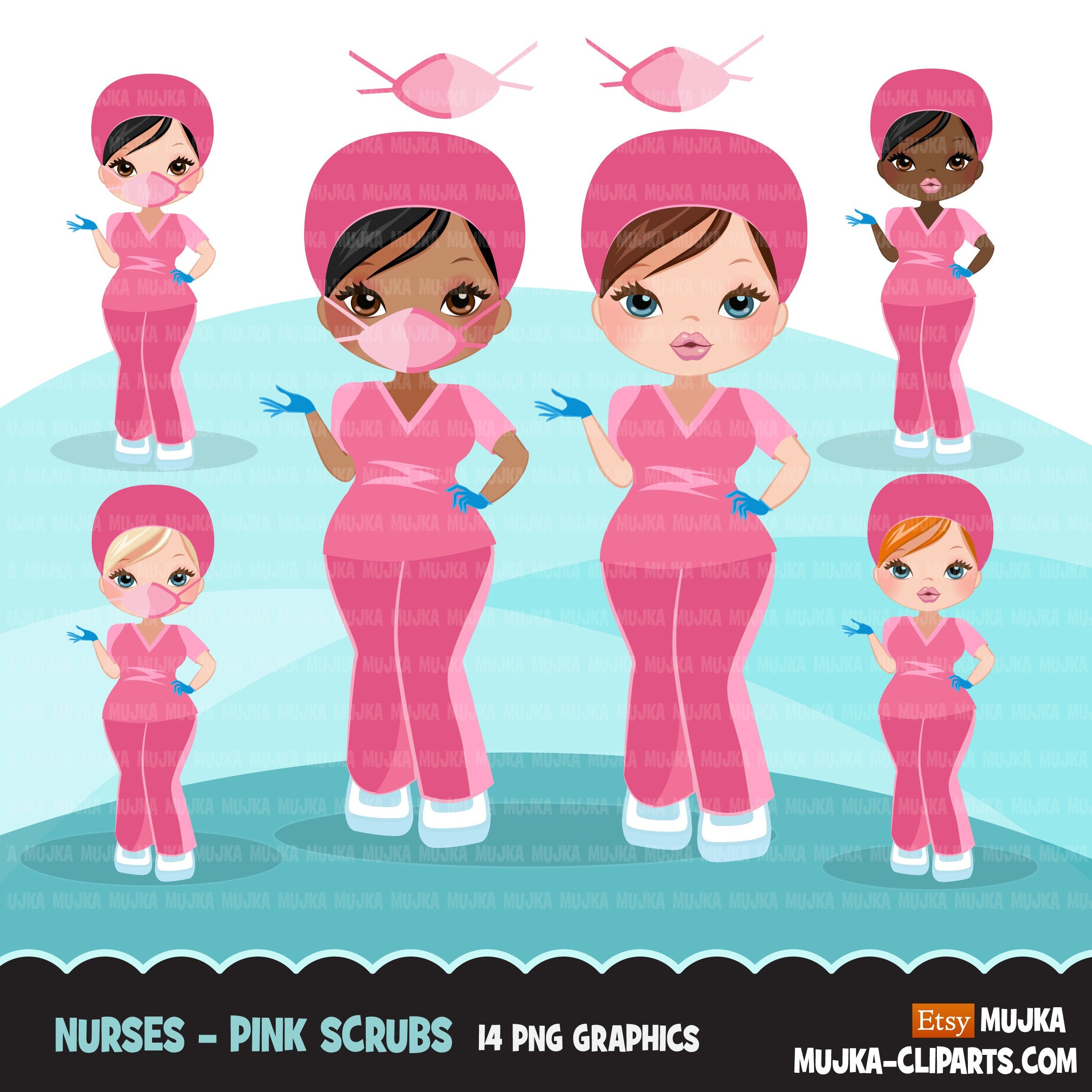 Nurse Png, Nurse Clipart, Pink Scrubs Png, Nurse Sublimation Designs ...