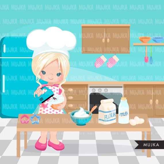 Girl Baking Clipart