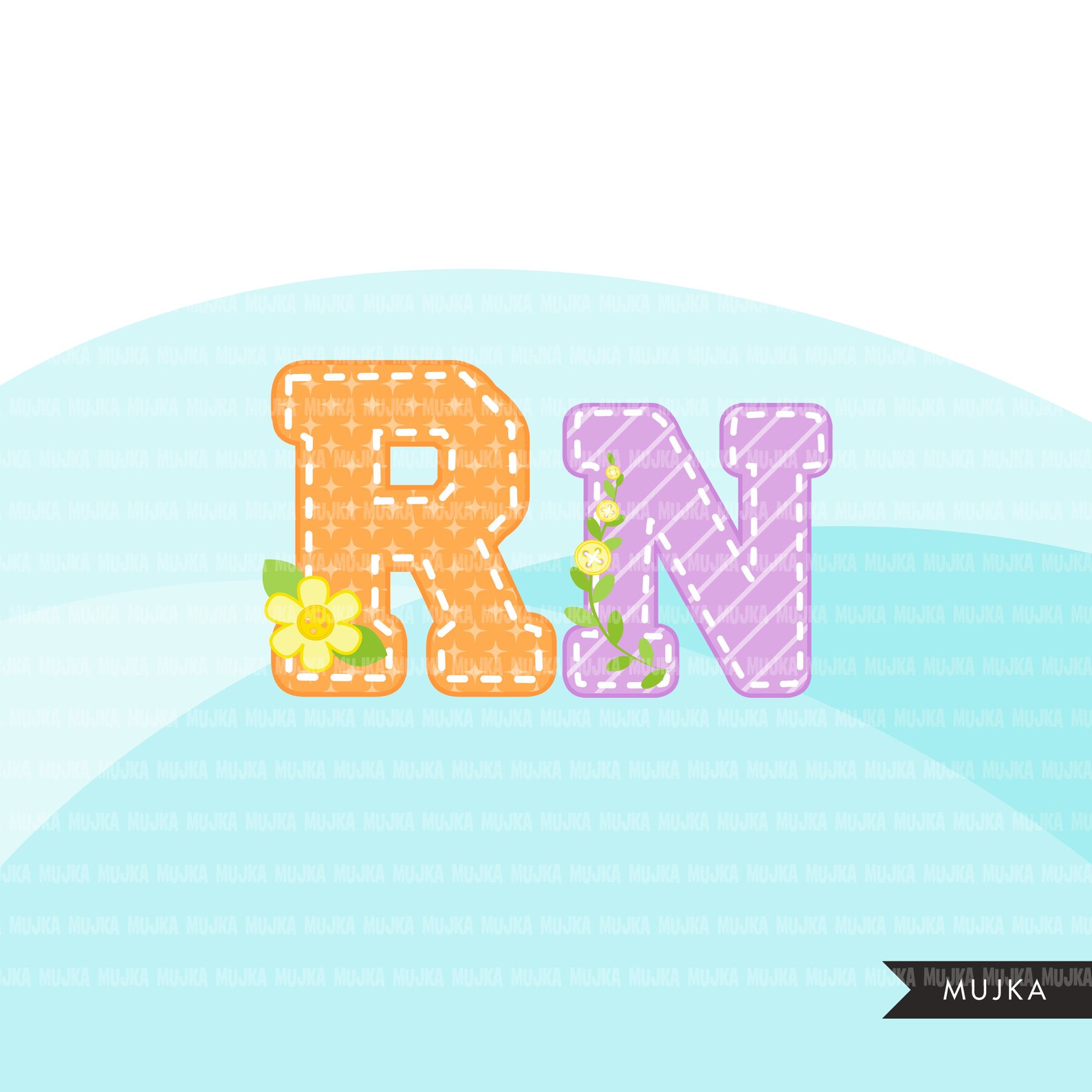 Stitched Alphabet Clipart Bundle Stackable Boy and Girl - Etsy