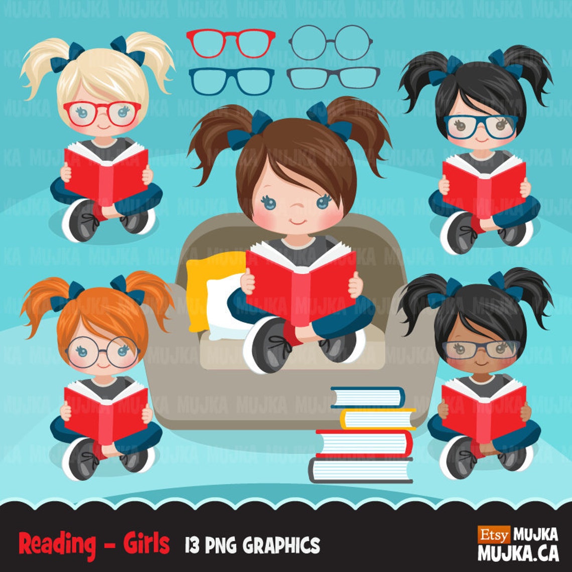 Reading Clipart, School Activity, Homework, Student Graphics, Planner ...