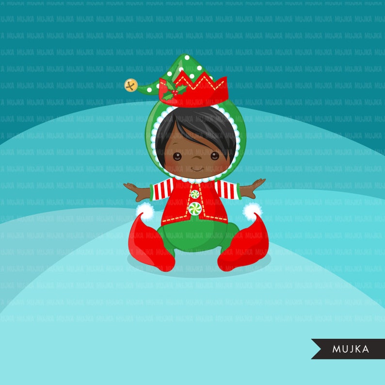 Baby Elf Clipart Christmas Elf Costume Baby Shower Graphics - Etsy