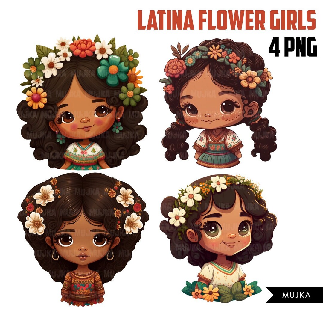 Latina Art, Latina Png, Latina Stickers, Latina Clipart, Hispanic Girl ...
