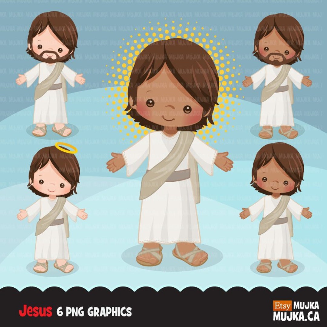 Jesus Christ Clipart. Cute Religious Illustration, Jesus Graphics ...