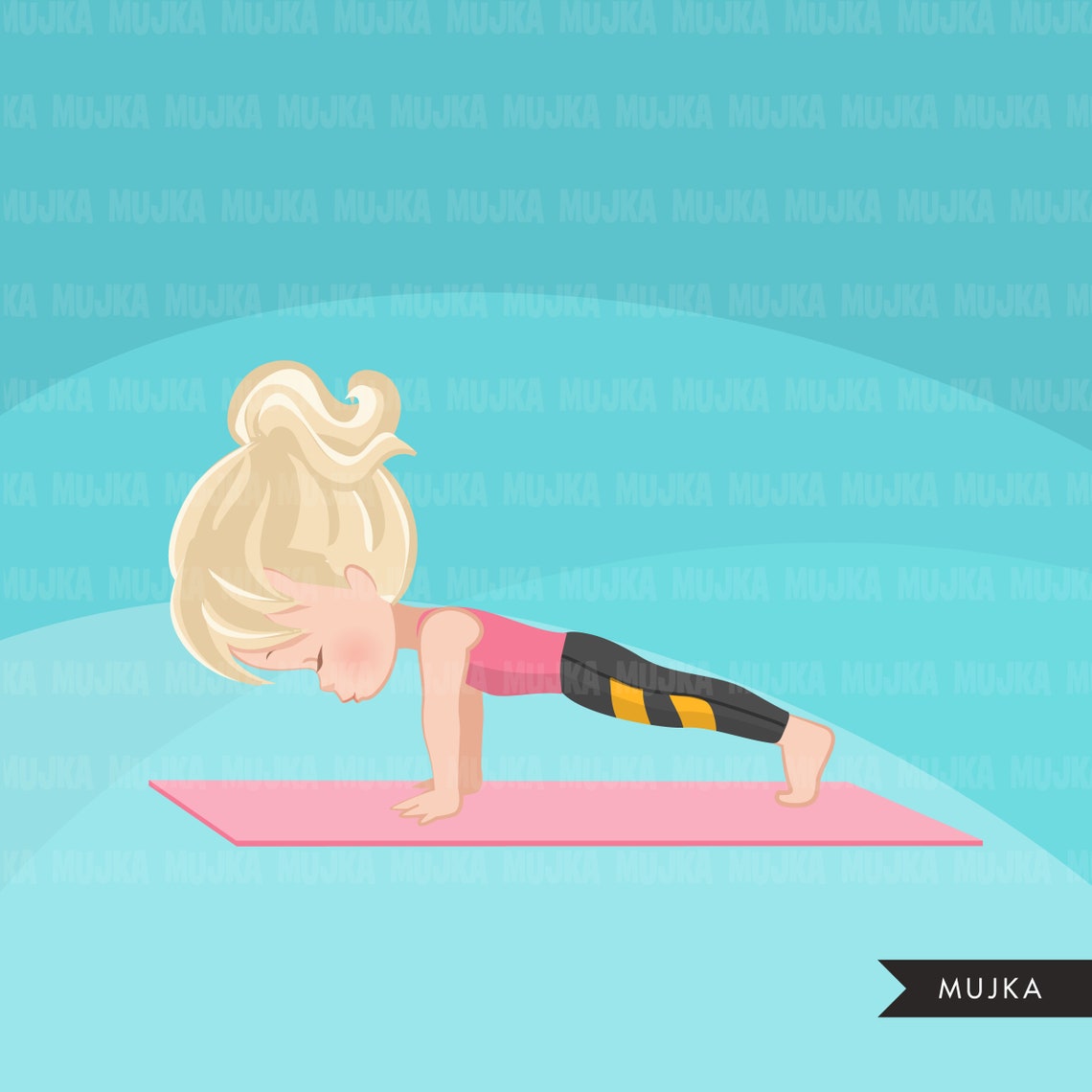 Yoga Clipart. Healthy Lifestyle Fitness Workout Graphics | Etsy