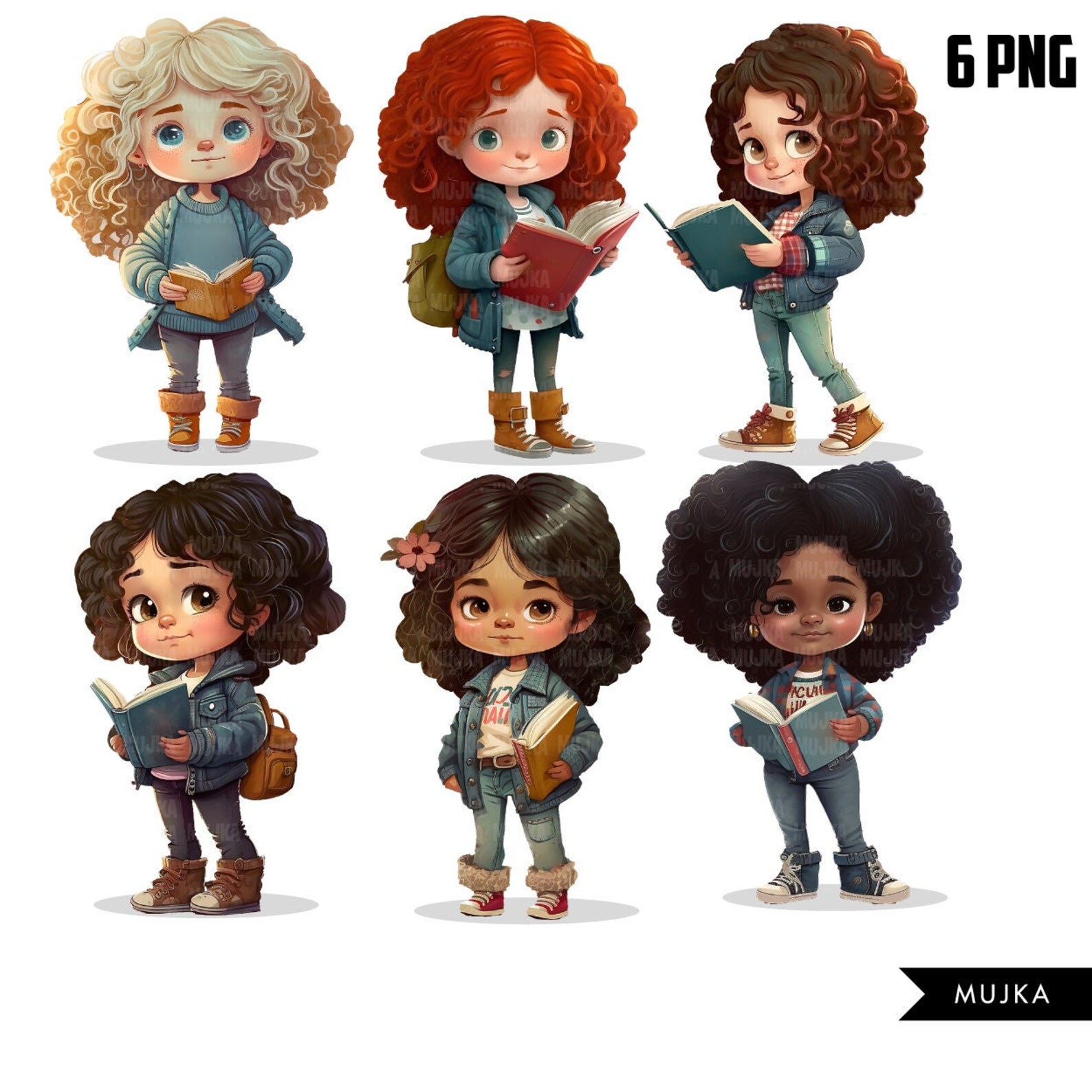 Student Png, Reading Clipart, School Girls Graphics, Sisters Png, Black ...