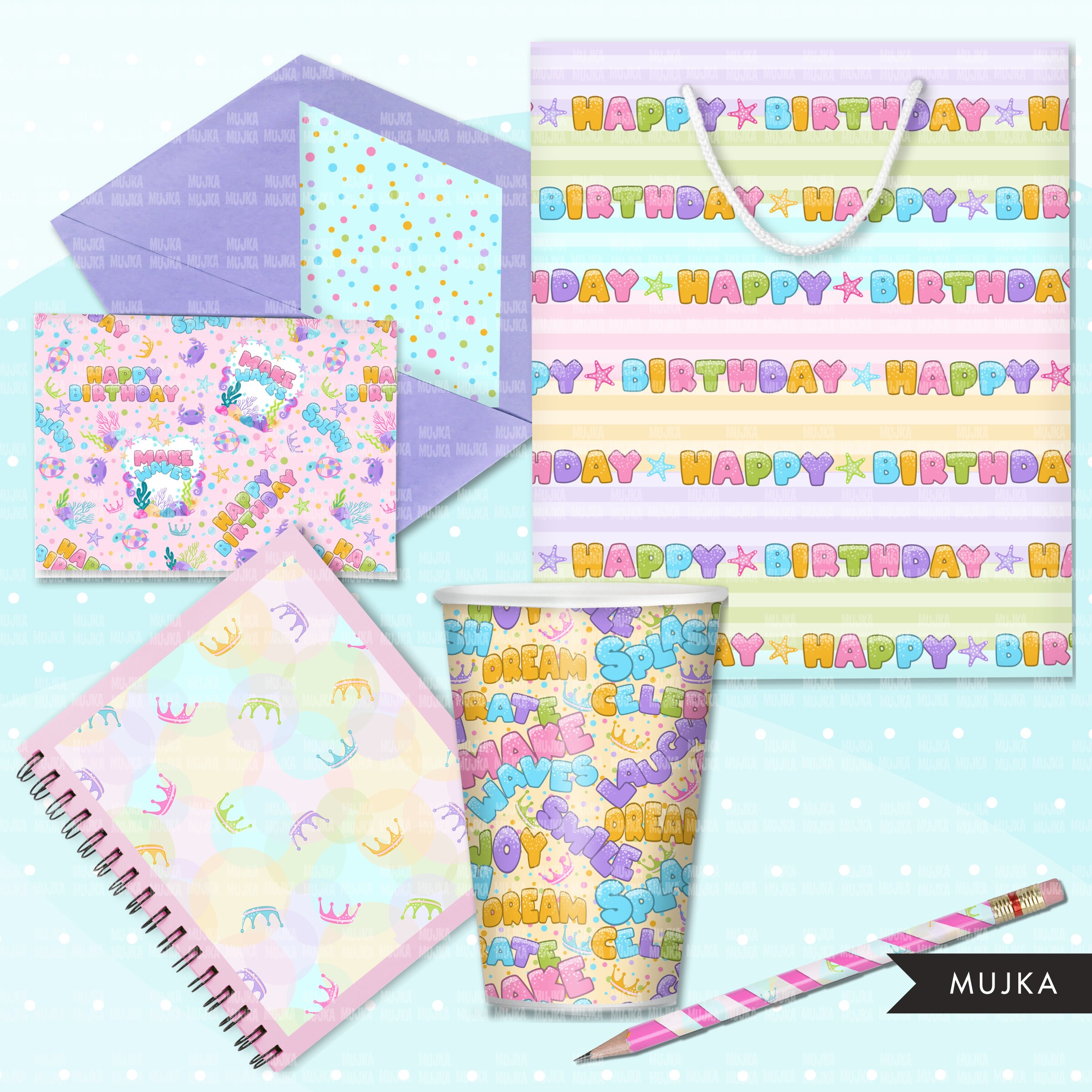 Mermaid Digital Papers Mermaid Pattern Digital Paper Pack - Etsy