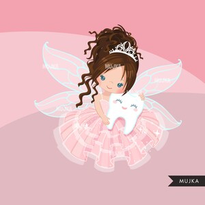 Tooth Fairy Clipart. Cute Fairy Character Graphics, Angel Wings, Party ...