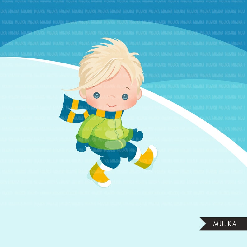 Winter Sled Snow Kids Clipart Kids Sledding Tobogganing | Etsy