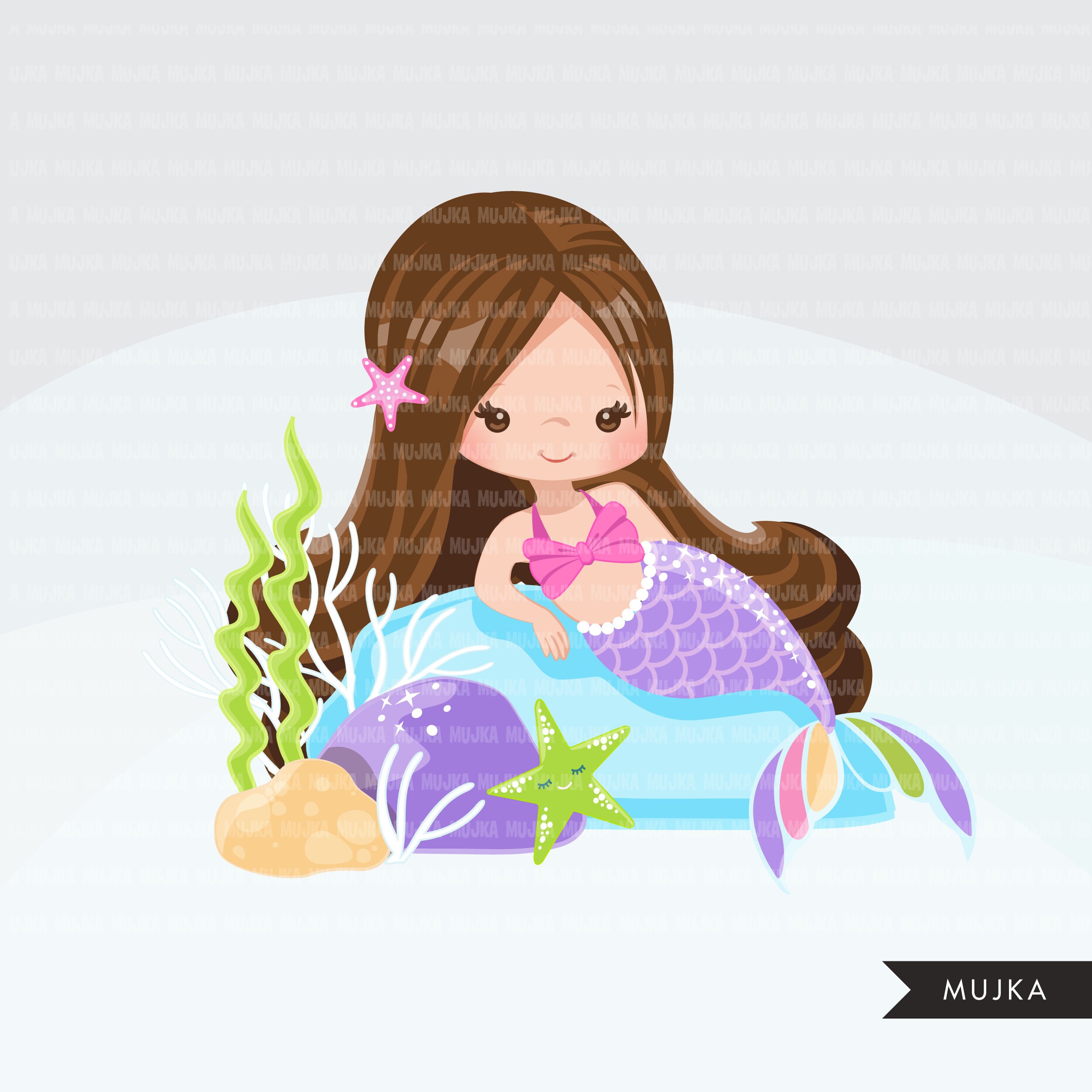Mermaid Clipart Pastel Rainbow Mermaid Graphics Card Making - Etsy Canada