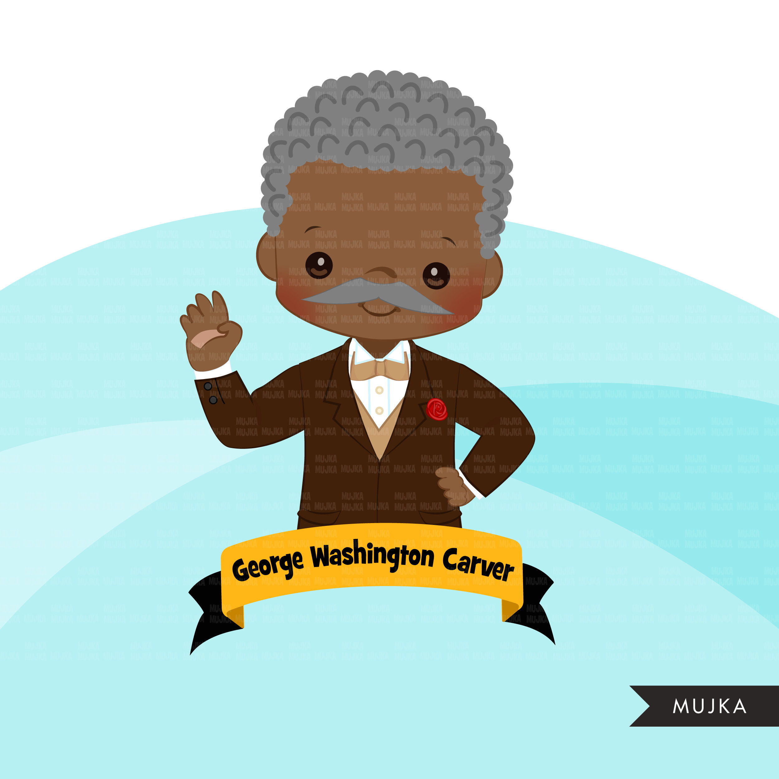 Black history clipart black history male figures Frederick | Etsy