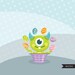 Cute Easter Monsters Clipart, Cute Spring Graphics, Illustration ...