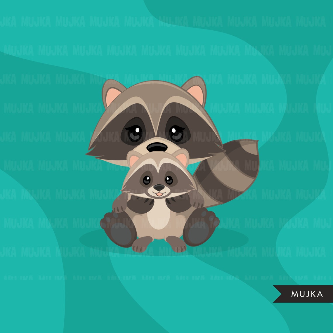 Woodland Animals Love Clipart. Valentine's Day Animal - Etsy