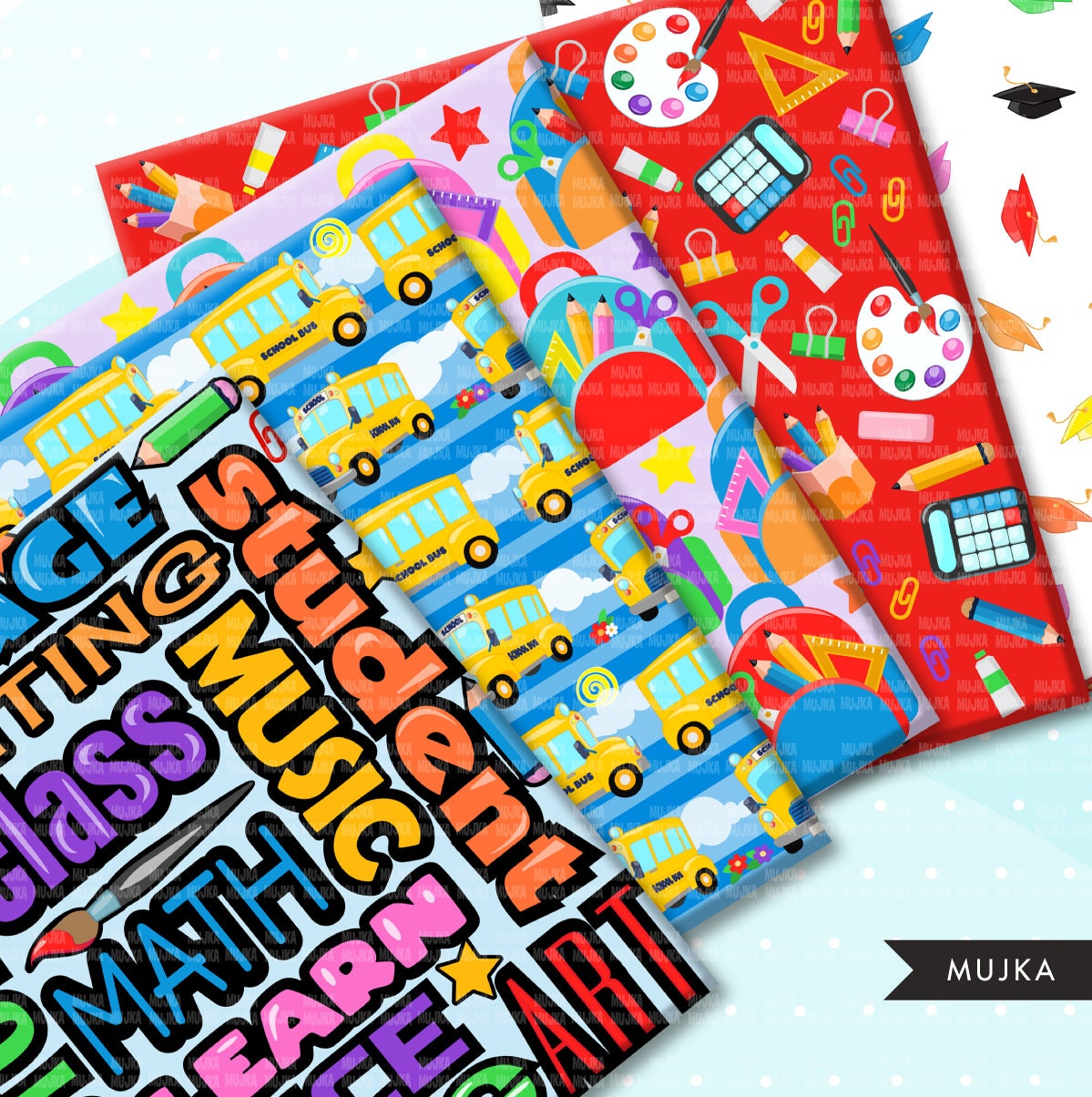 School Digital Papers Seamless School Patterns School - Etsy