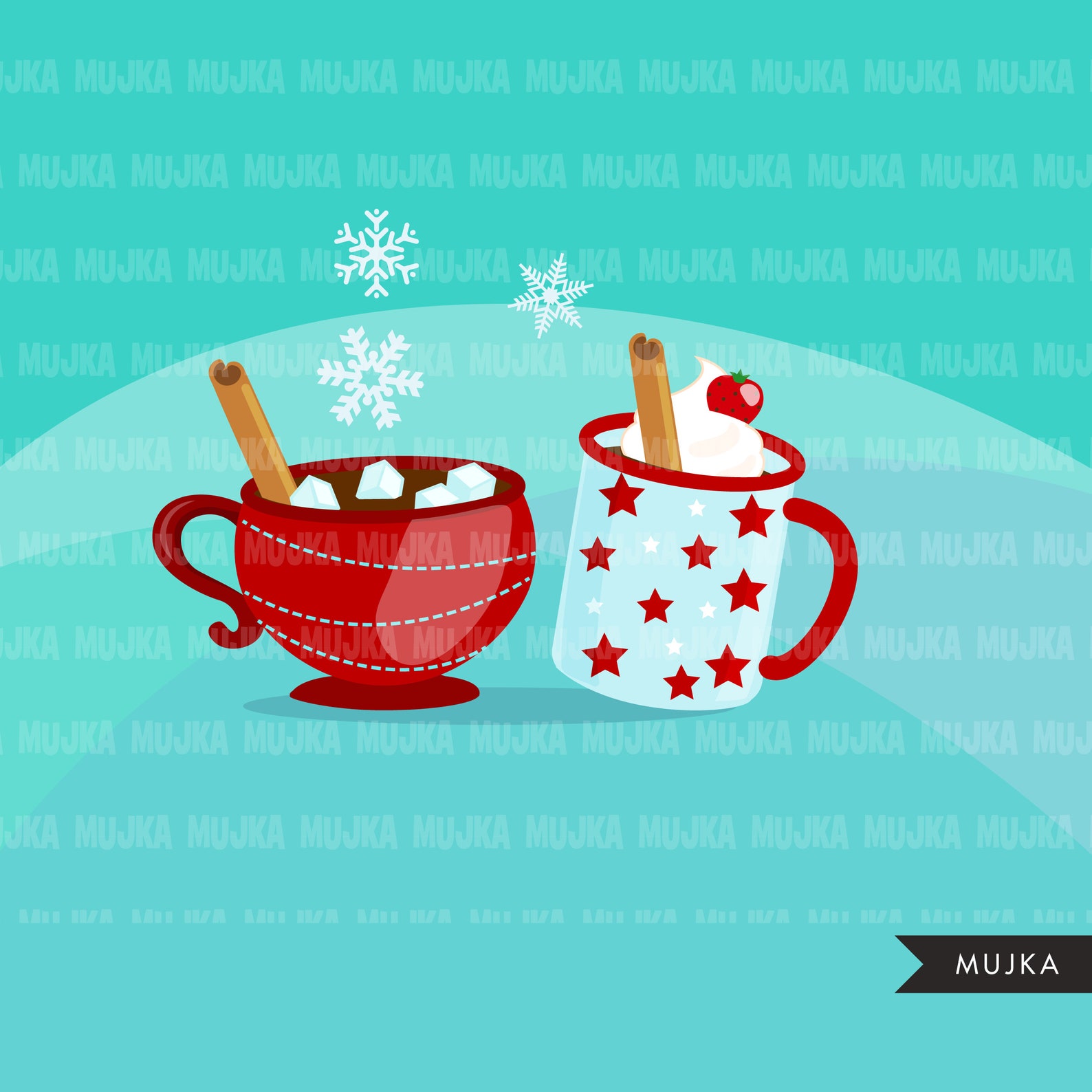 Hot Chocolate Clipart Marshmallow Cinnamon Kind of Day - Etsy