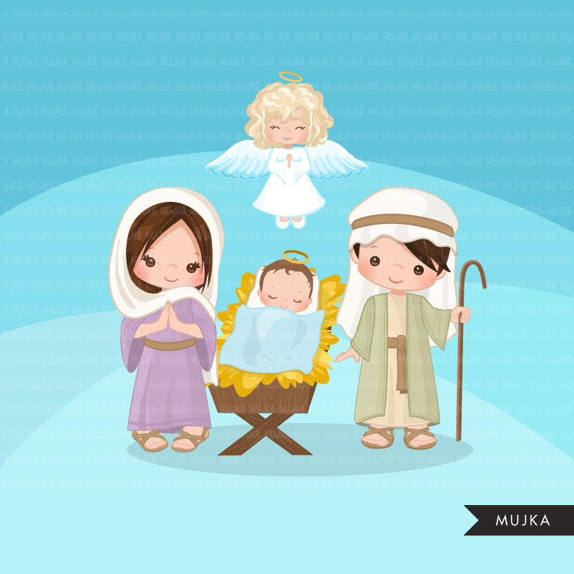 Nativity Clipart Religious Illustration Bible Graphics Baby - Etsy