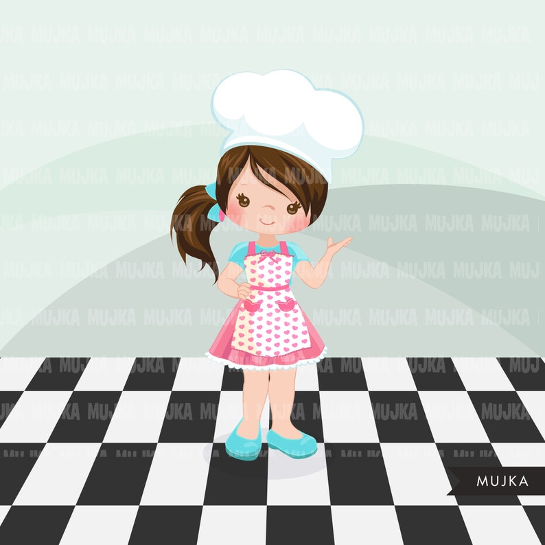 Baking Clipart. Cute Baker Characters Kitchen Chores Baking | Etsy