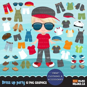 Paper Doll Clipart Bundle, Winter Outfits, Winter Dress up Party, Boy ...