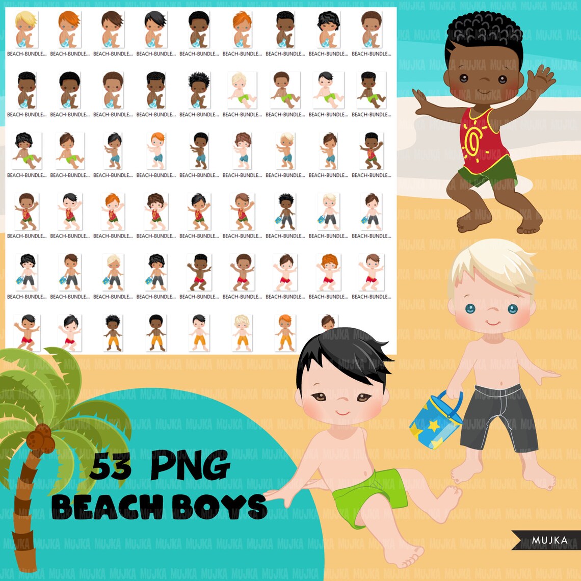 Beach Png Beach Clipart Beach Bundle Summer Backgrounds - Etsy