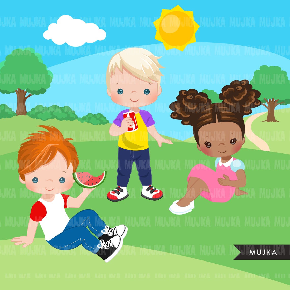 Picnic Clipart Bundle Best Friends Clipart Spring Graphics - Etsy Canada