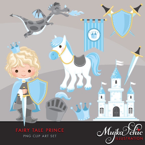 Fairy Tale Prince Clipart. Fairy Tale characters, dragon, crown, sword ...