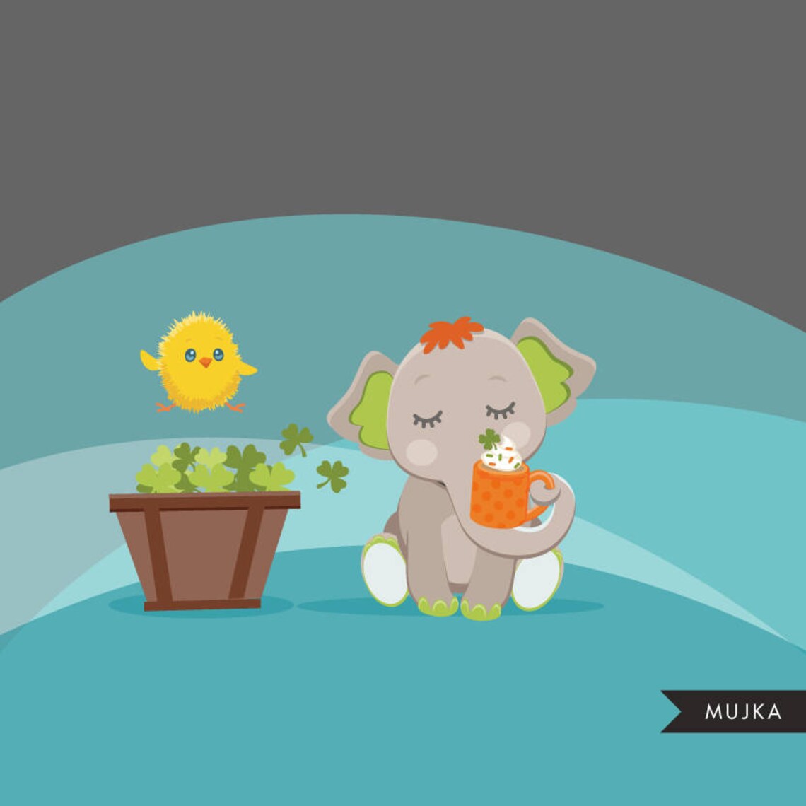 St. Patrick's Day Clipart Cute Irish Animals Graphics | Etsy