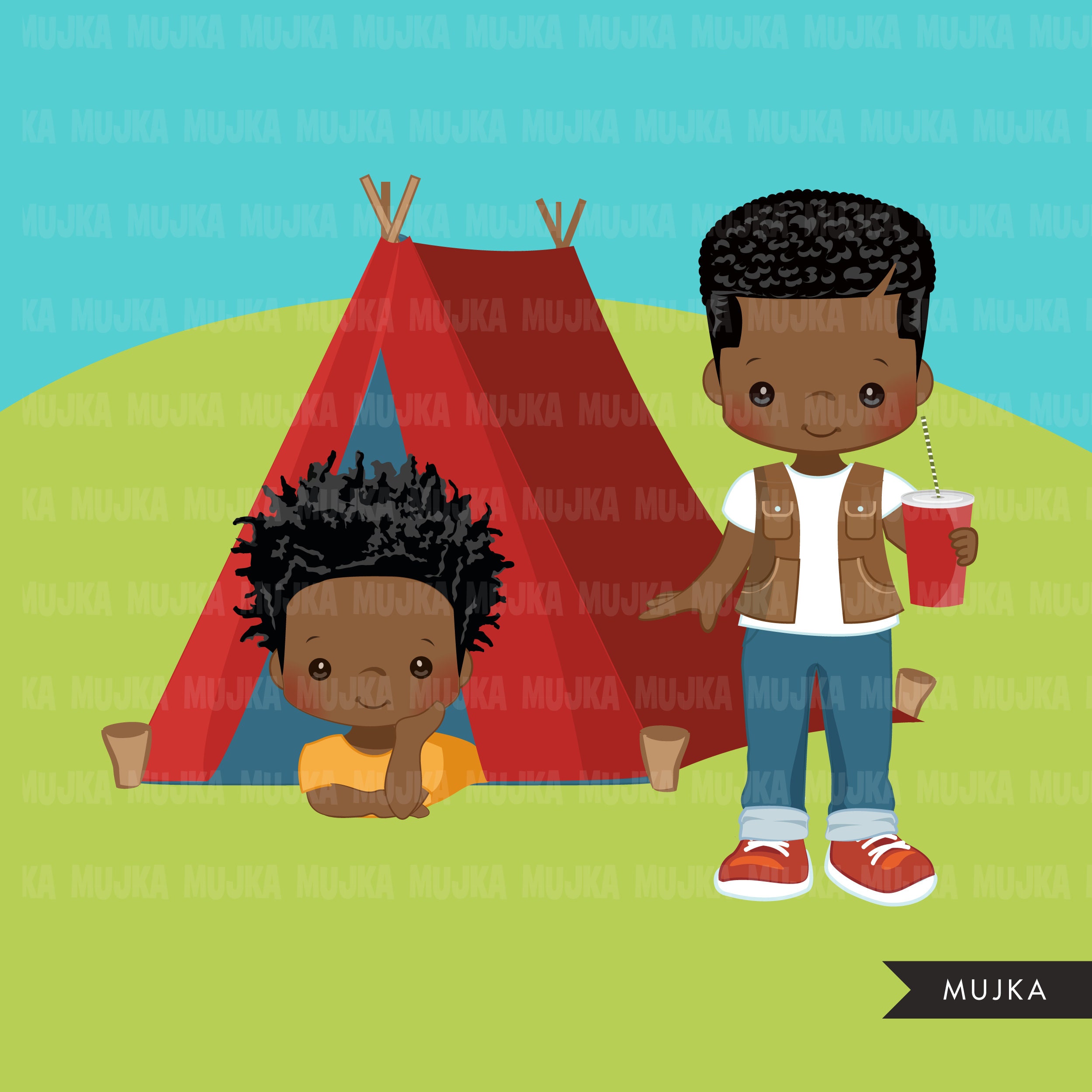 Black Boy Png, Camping Clipart, Campground Png, Campfire, Tent, Boy ...