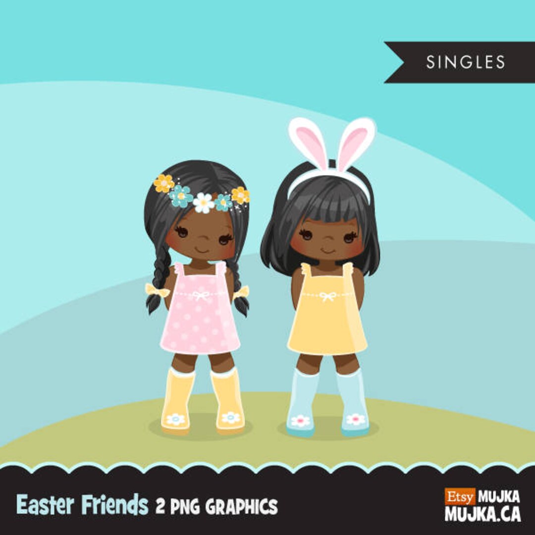 Easter Spring Clipart, Bunny Ears, Scavenger, Friends, Characters ...