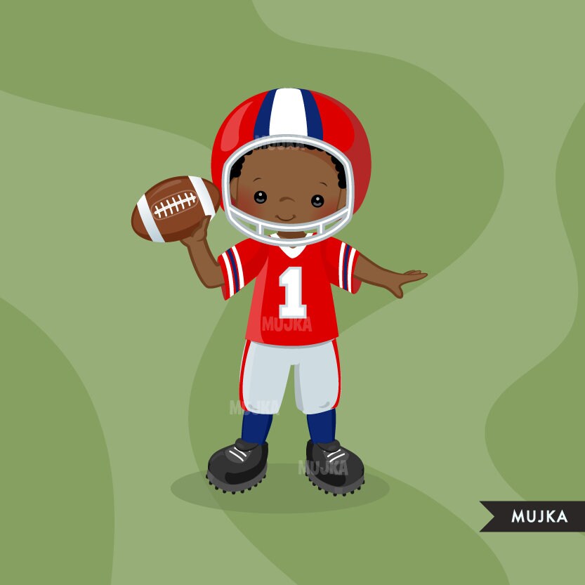 Football Clipart. Sport Graphics, Boys American Player Characters ...