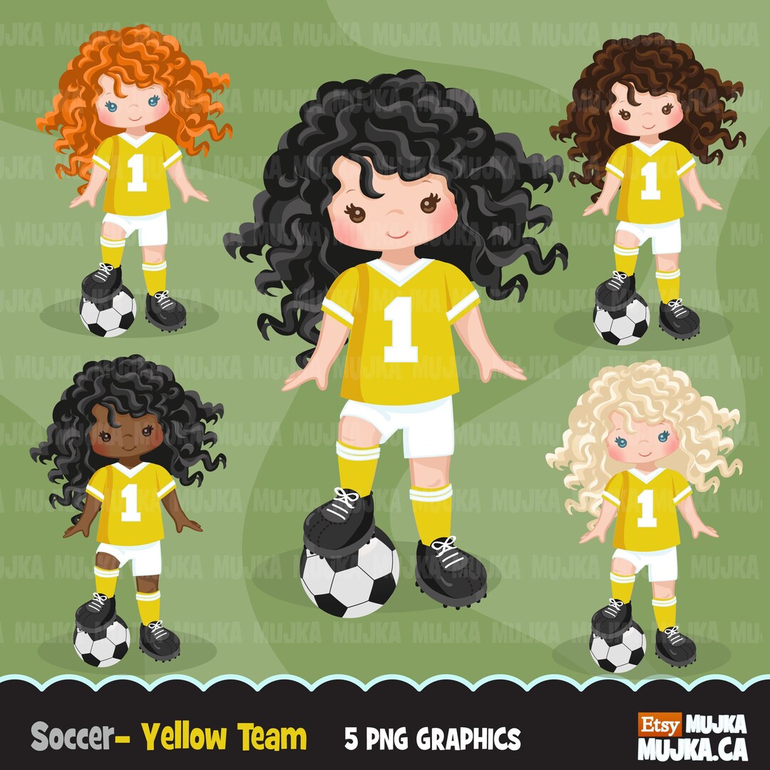 Soccer Clipart. Sport Graphics, Girls Soccer Player Characters ...