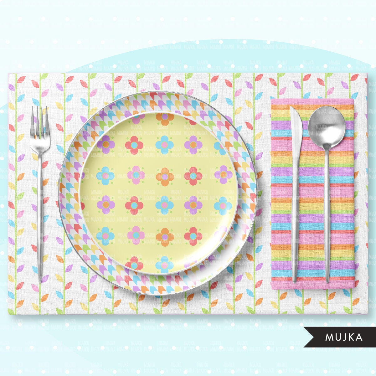 Rainbow Digital Papers Seamless Pastel Rainbow Pattern | Etsy