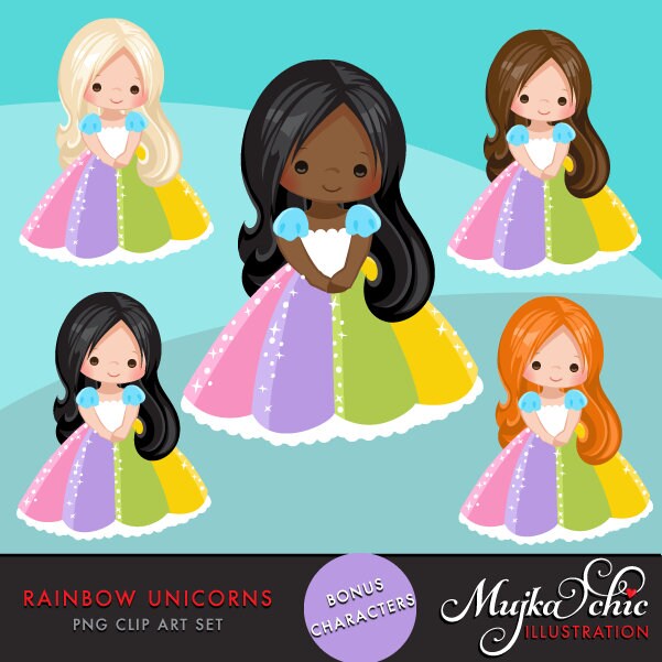 Unicorn Clipart Bundle Unicorn Princess Numbers Glitters - Etsy