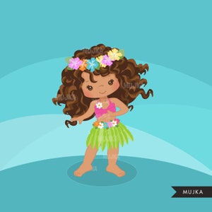 Hawaiian Hula Girls Clipart, Summer Beach Graphics, , Cute Animals ...