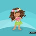 Hawaiian Hula Girls Clipart, Summer Beach Graphics, , Cute Animals ...