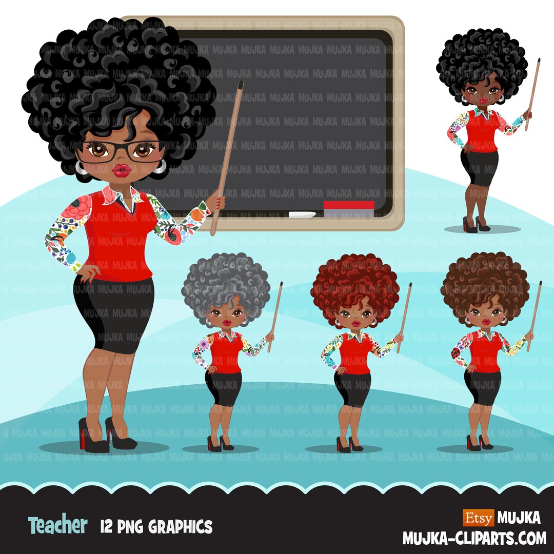 African American Teacher Clipart