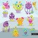 Cute Easter Monsters Clipart, Cute Spring Graphics, Illustration ...