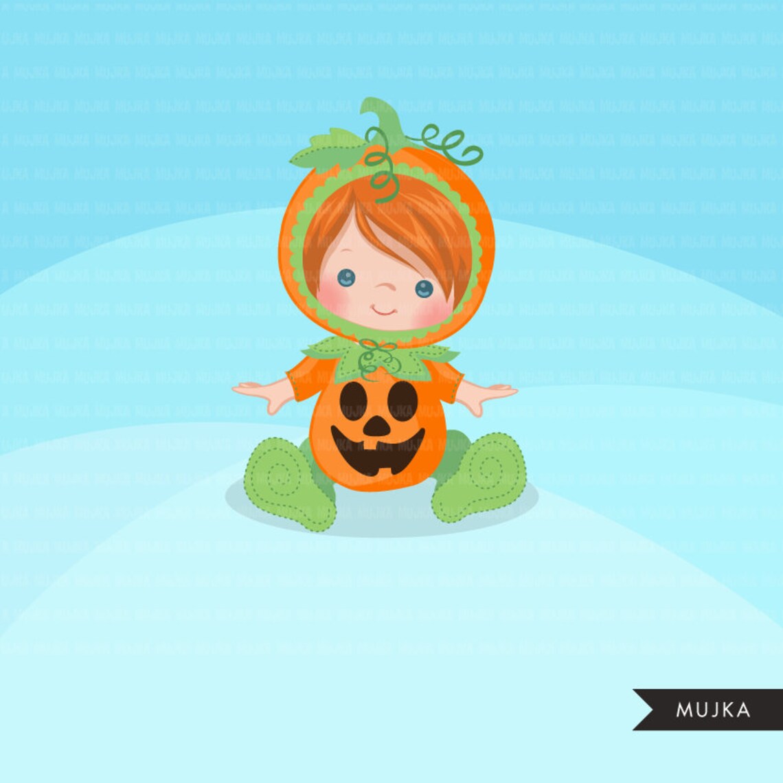 Baby Pumpkin Clipart Halloween Costume Baby Shower Graphics - Etsy