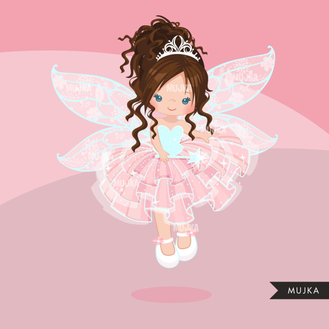 Pink Fairy Clipart. Cute Fairy Character Graphics Angel - Etsy Canada