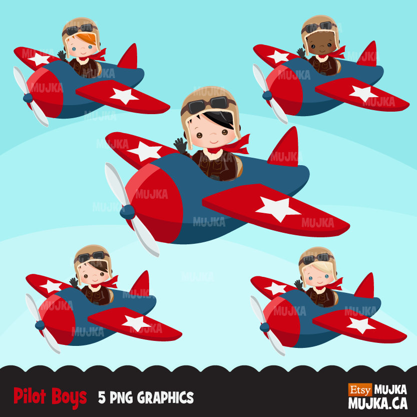 Pilot Clipart, Pilot Boy Characters, Plane, Black, Card Making ...