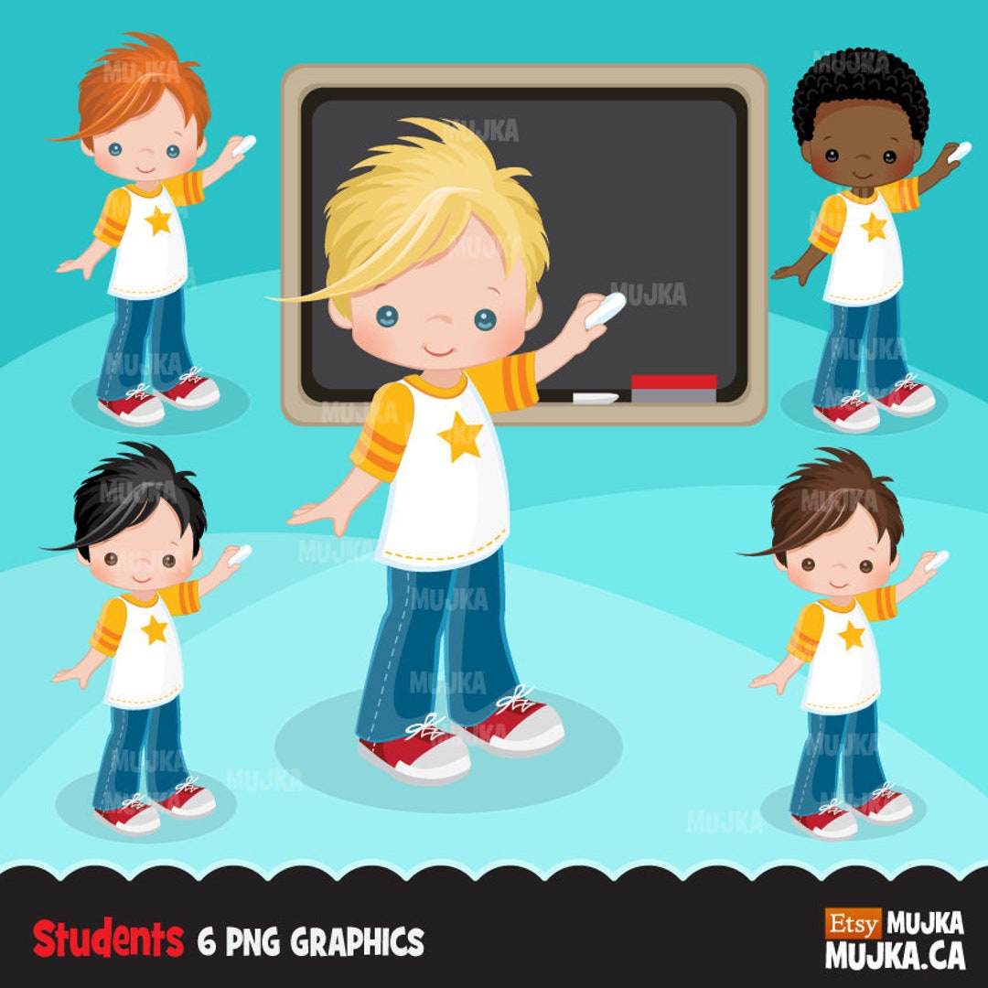Student Clipart, School Character Clipart Graphics, Card Making ...