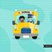 Back to School Clipart, School Bus Clip Art, Students With Face Mask ...
