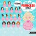 Princess Bundle, Princess Png, Pink Princess Clipart, Birthday Bundle ...