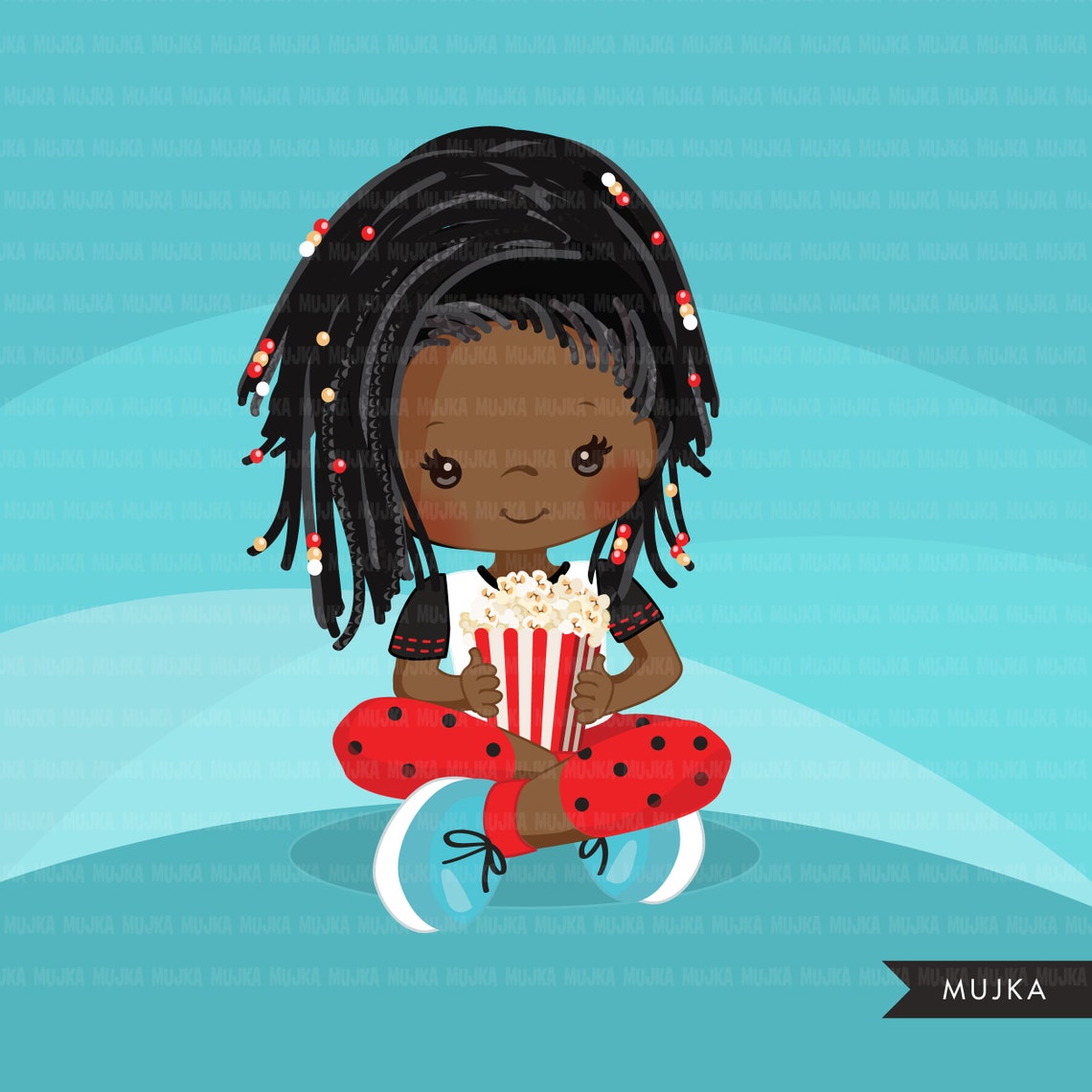 Movie Night Clipart Movie Birthday Party Black Girls - Etsy