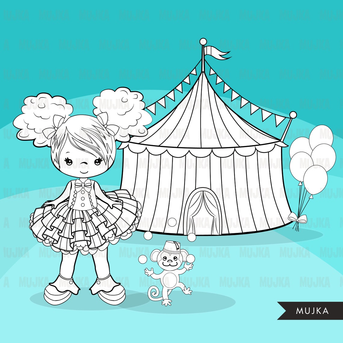 Circus Digital Stamps Big Top Carnival Graphics, Amusement Park ...